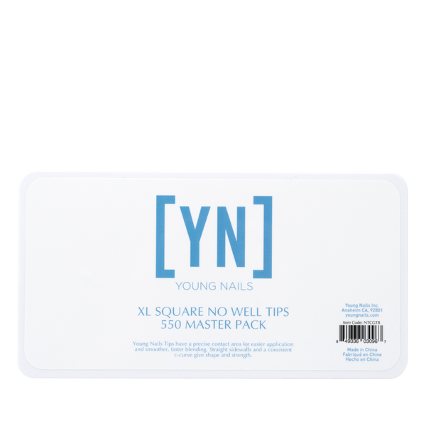 XL Long Square No Well Tips 550 Master Pack – Young Nails